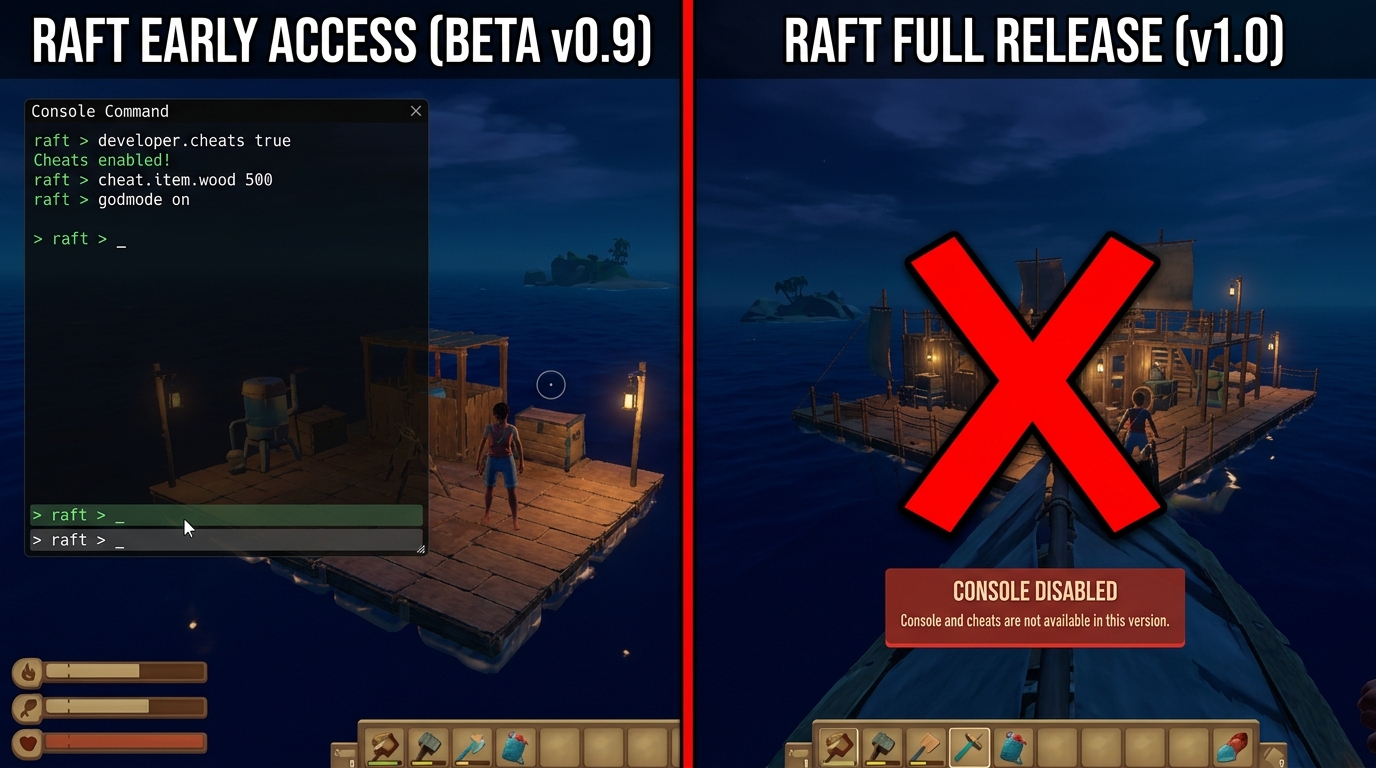 Raft Commands and Cheats: Complete List (Now Disabled) — GamesRead.com